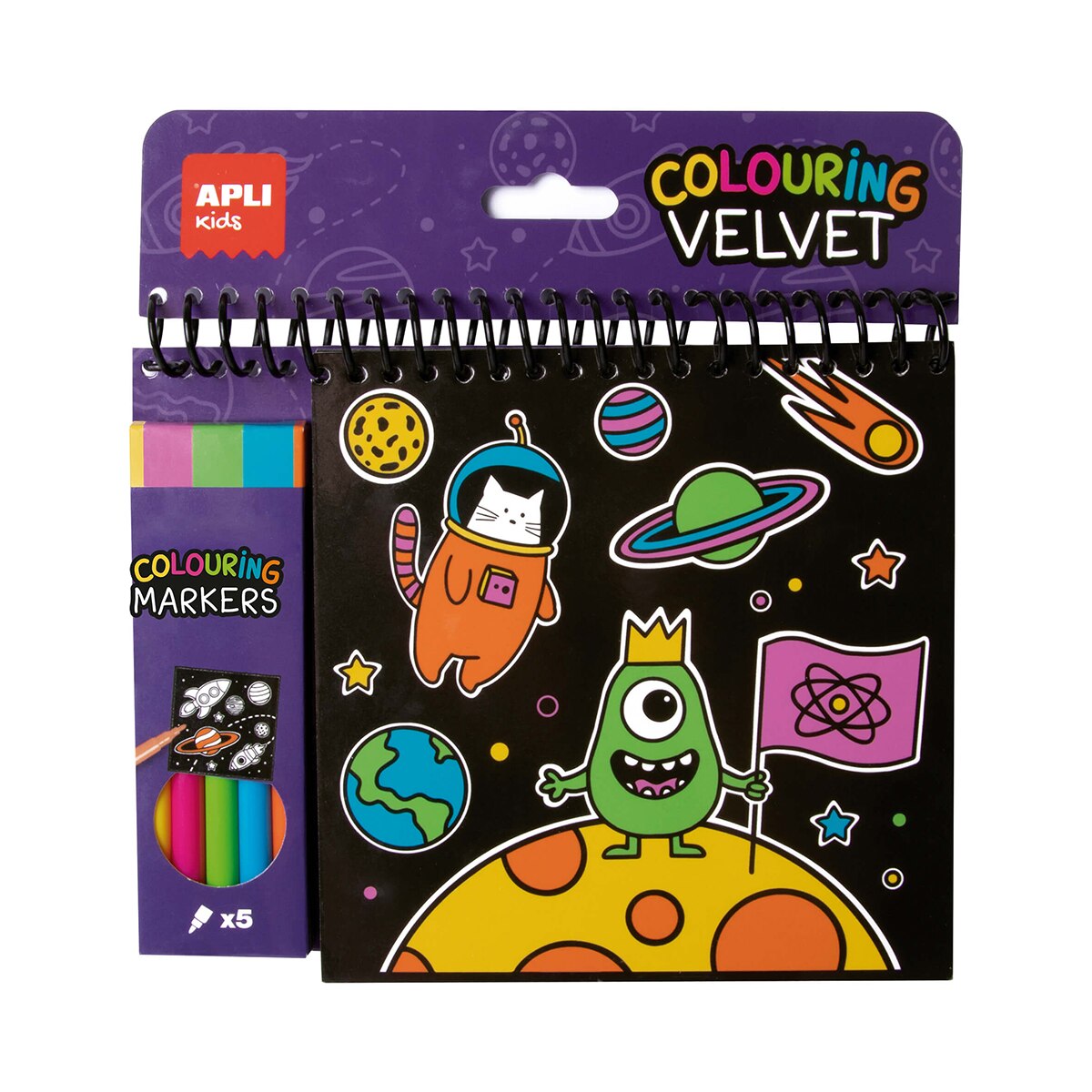 Carte de colorat cu contur catifelat, APLI, 6 coli - eMAG.ro