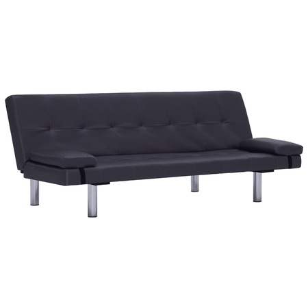 Canapea extensibila, Piele ecologica, 168x77 cm, Negru - eMAG.ro
