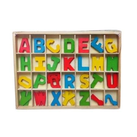 Set 56 litere si semne punctuatie colorate In cutie de lemn - eMAG.ro