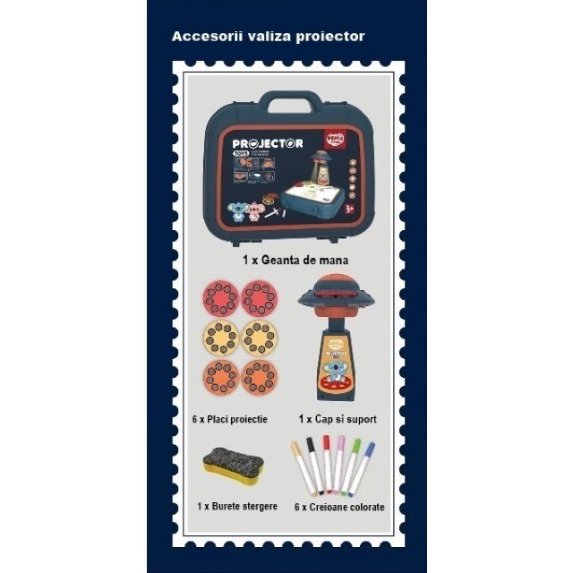 Set educativ tip proiector cu masa pentru desen, 6 discuri proiectie ...