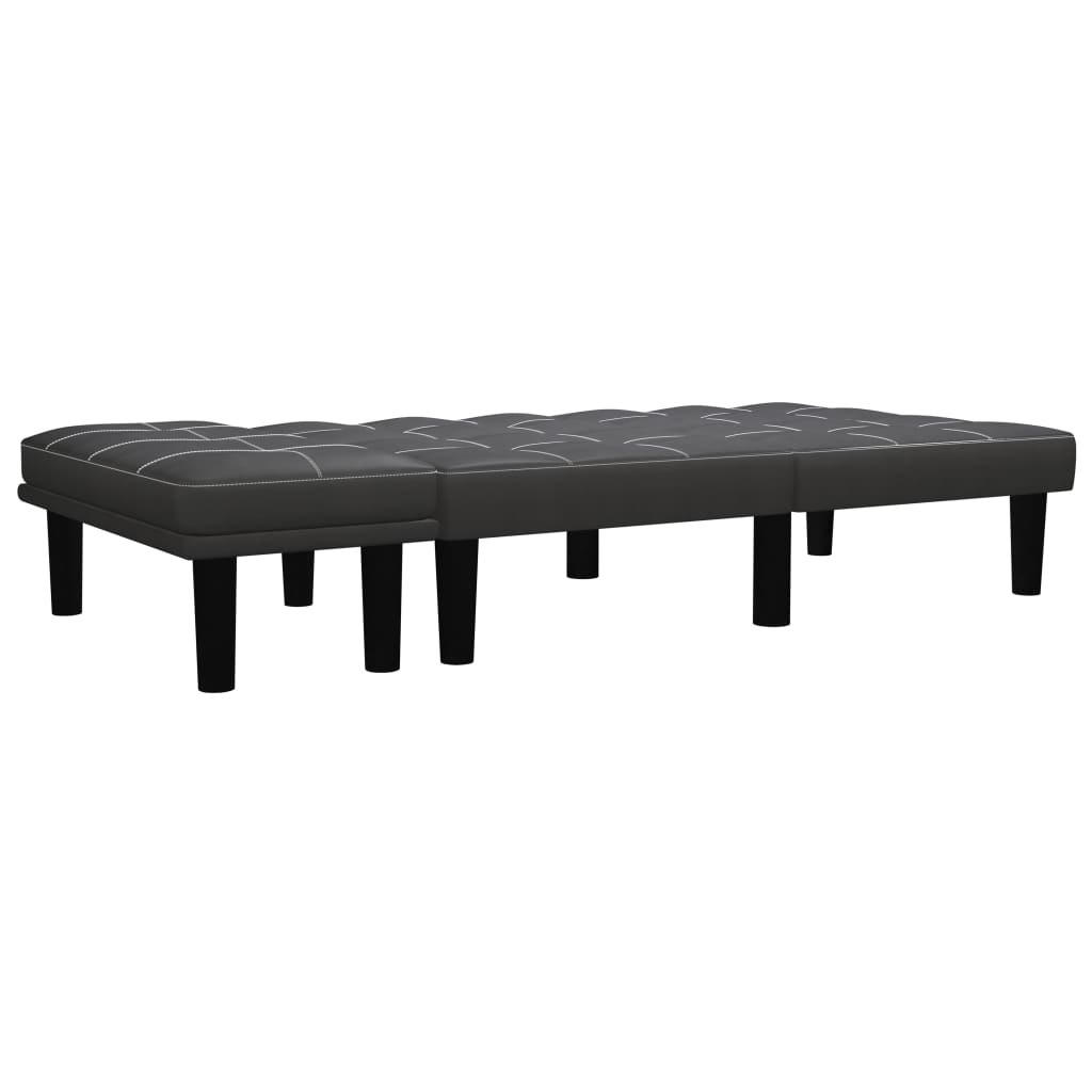Canapea rabatabila, Piele ecologica/Lemn, 133x73x71 cm, Negru - eMAG.ro