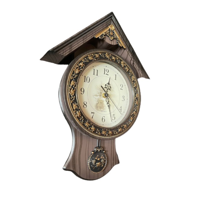 Ceas cu pendul de perete, silentios 3D, 30x20 - eMAG.ro