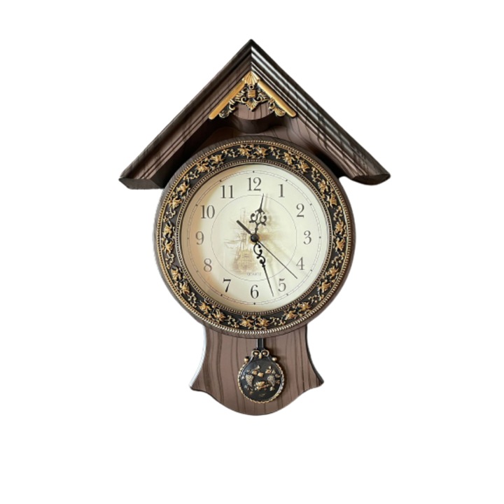 Ceas cu pendul de perete, silentios 3D, 30x20 - eMAG.ro