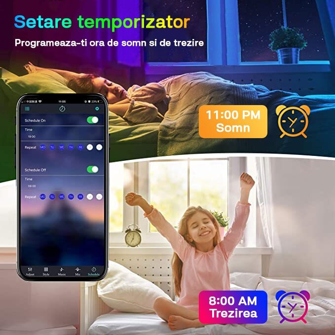 Kit banda led, Qyntech, 300 leduri, 10m, 5050 RGB, IP65 exterior ...