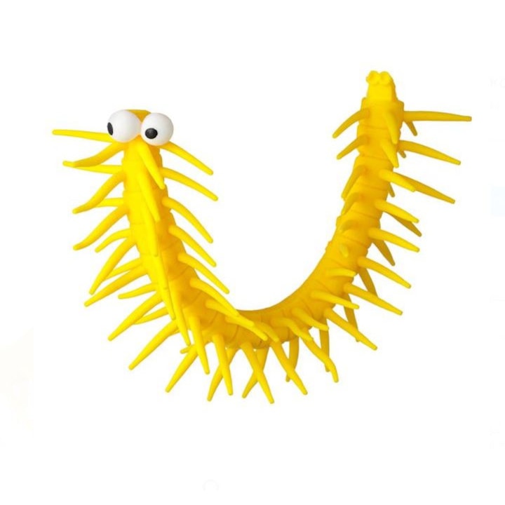 Jucarie antistres din silicon, miriapod galben, 24x7 cm, 3 ani + - eMAG.ro