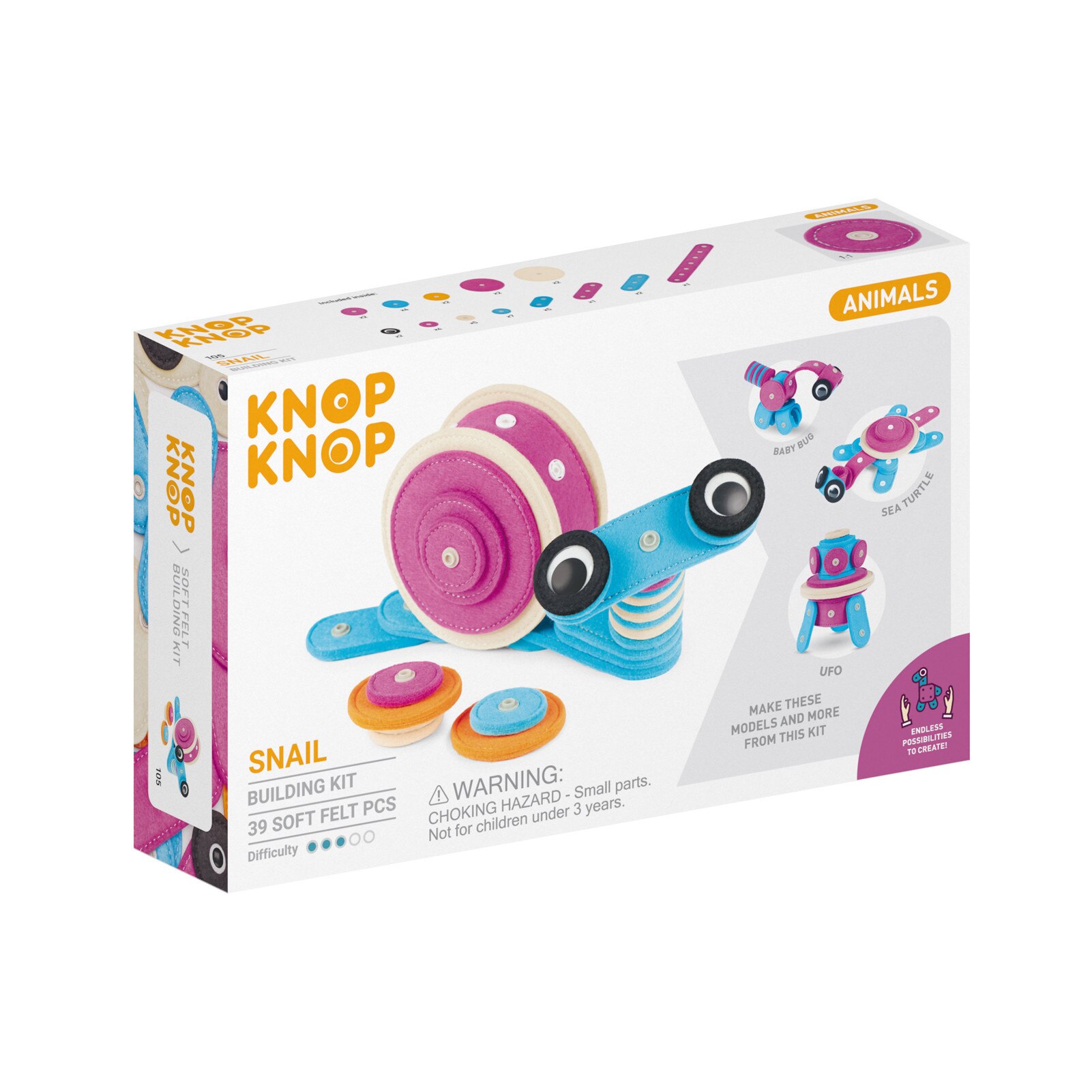 Конструктор охлюв филц KNOP KNOP 39 части - eMAG.bg