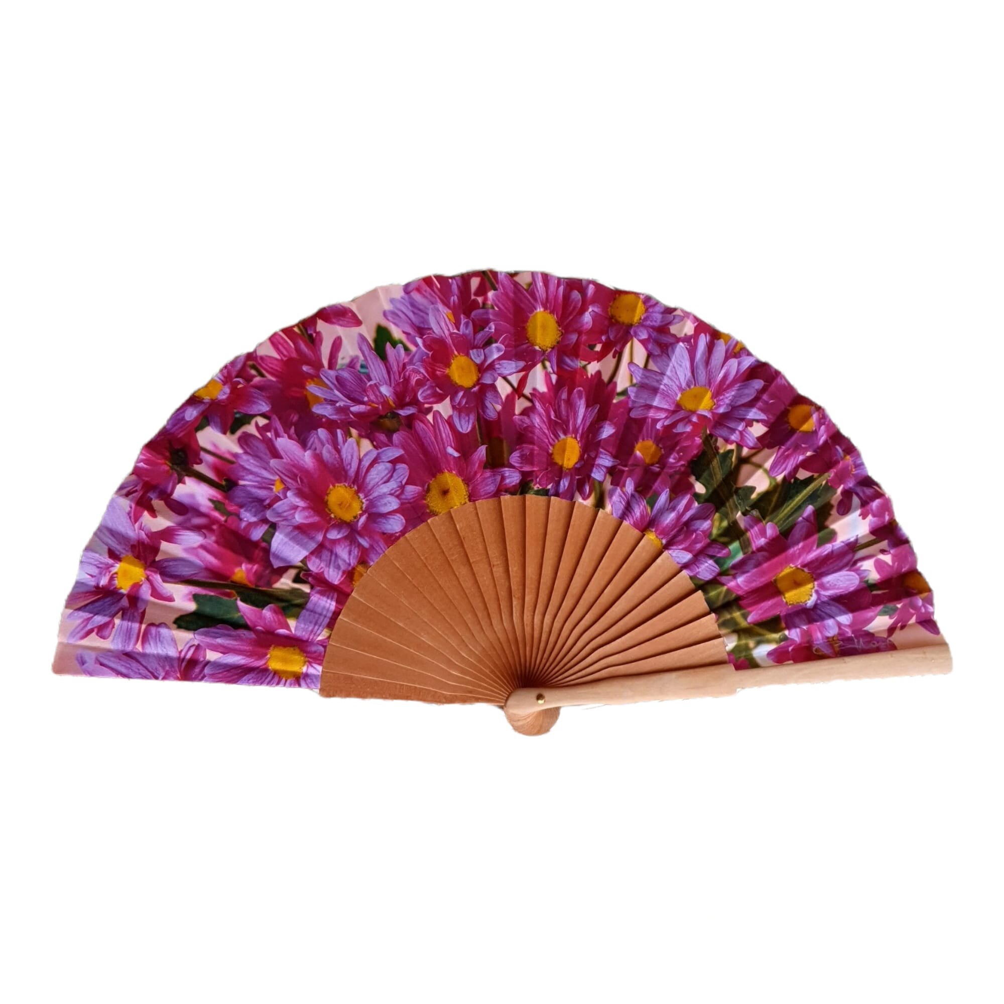 Evantai, de matase, lucrat manual, Floral, Violete, Mihido, 23 cm - eMAG.ro