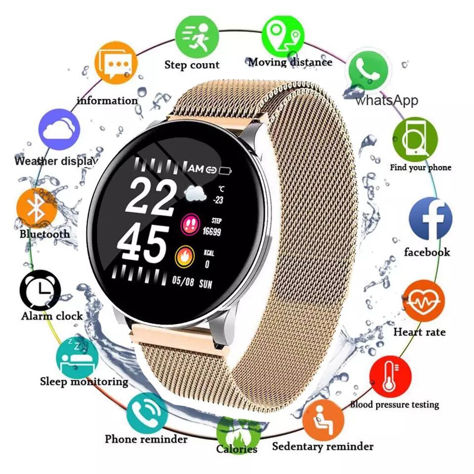 Smartwatch W8, Sundiguer, Metal, 1.3'', IP67, Monitorizare ritm cardiac ...