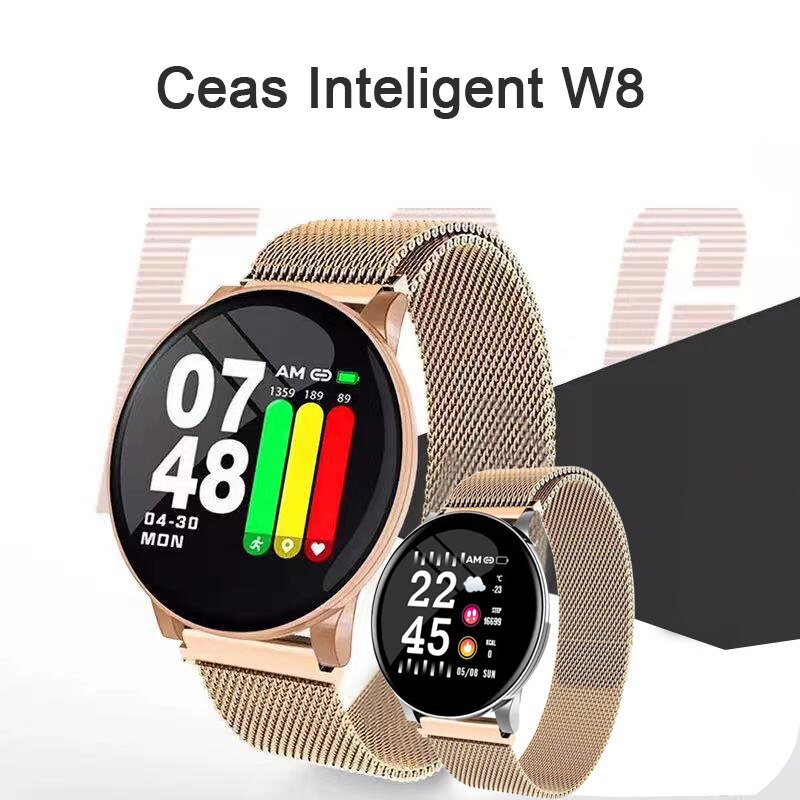 Smartwatch W8, Sundiguer, Metal, 1.3'', IP67, Monitorizare ritm cardiac ...