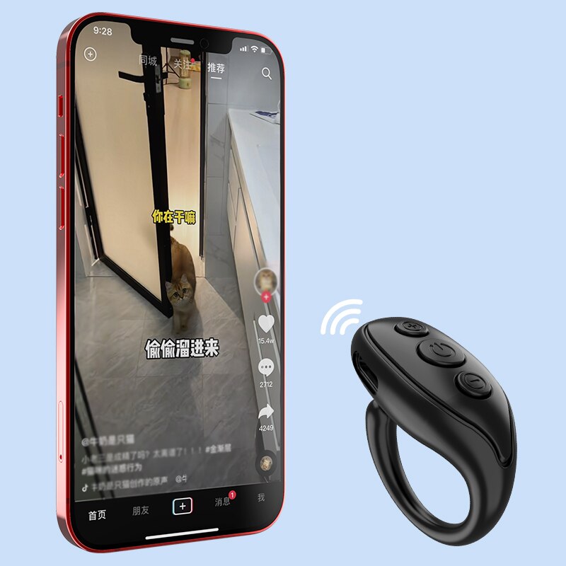 Telecomanda mini selfie/video, Sundiguer, Bluetooth, Negru - eMAG.ro