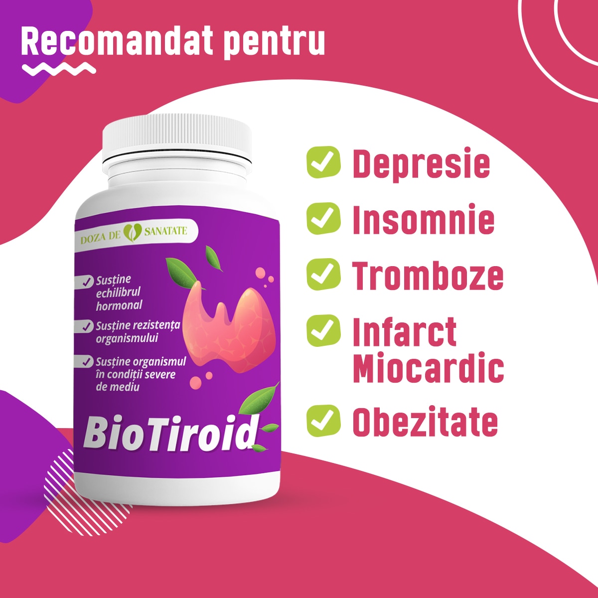 Supliment alimentar tiroida Doza de Sanatate BioTiroid- 30 capsule ...
