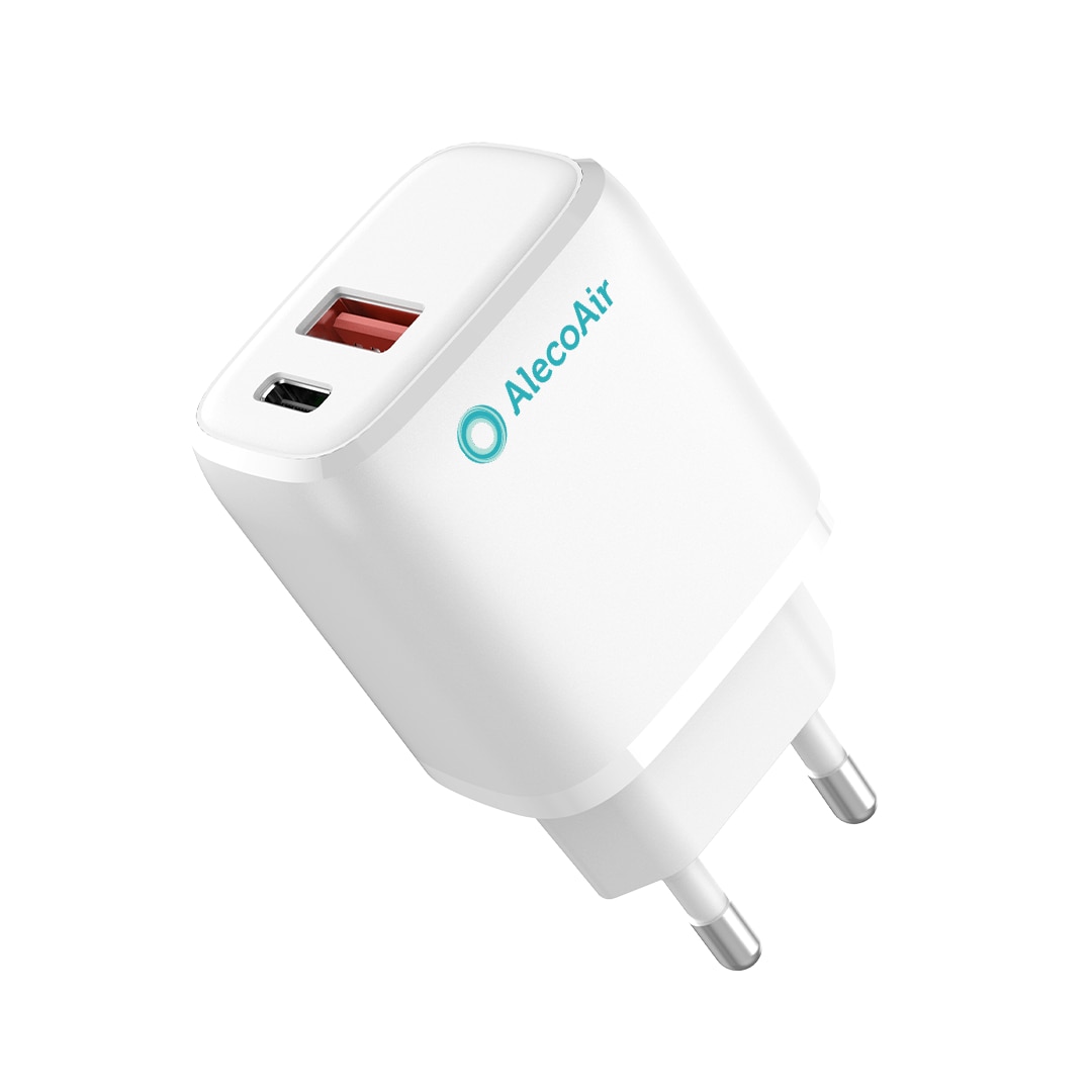 Incarcator cu 2 porturi USB Tip A + Tip C AlecoAir G14-WP2S, Fast ...