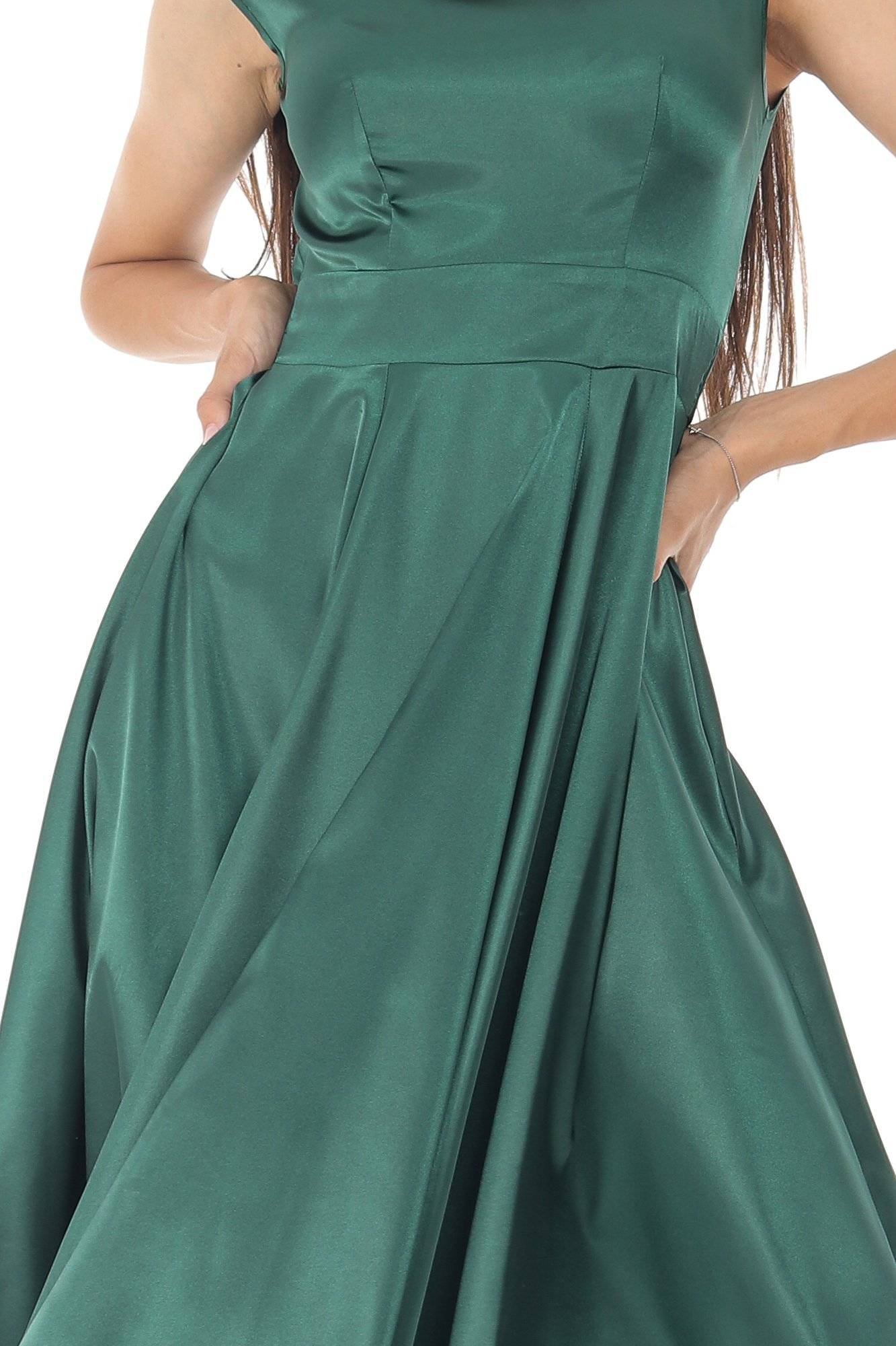 Rochie clos Roh DR4456 din satin cu buzunare - eMAG.ro
