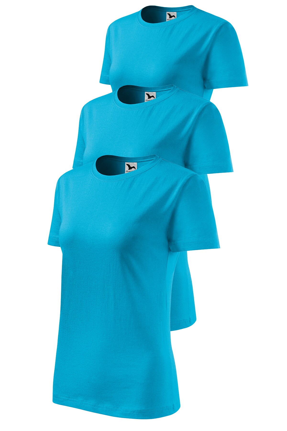 Set 3 tricouri de femei, Malfini, Casual Simple, Turcoaz, S - eMAG.ro