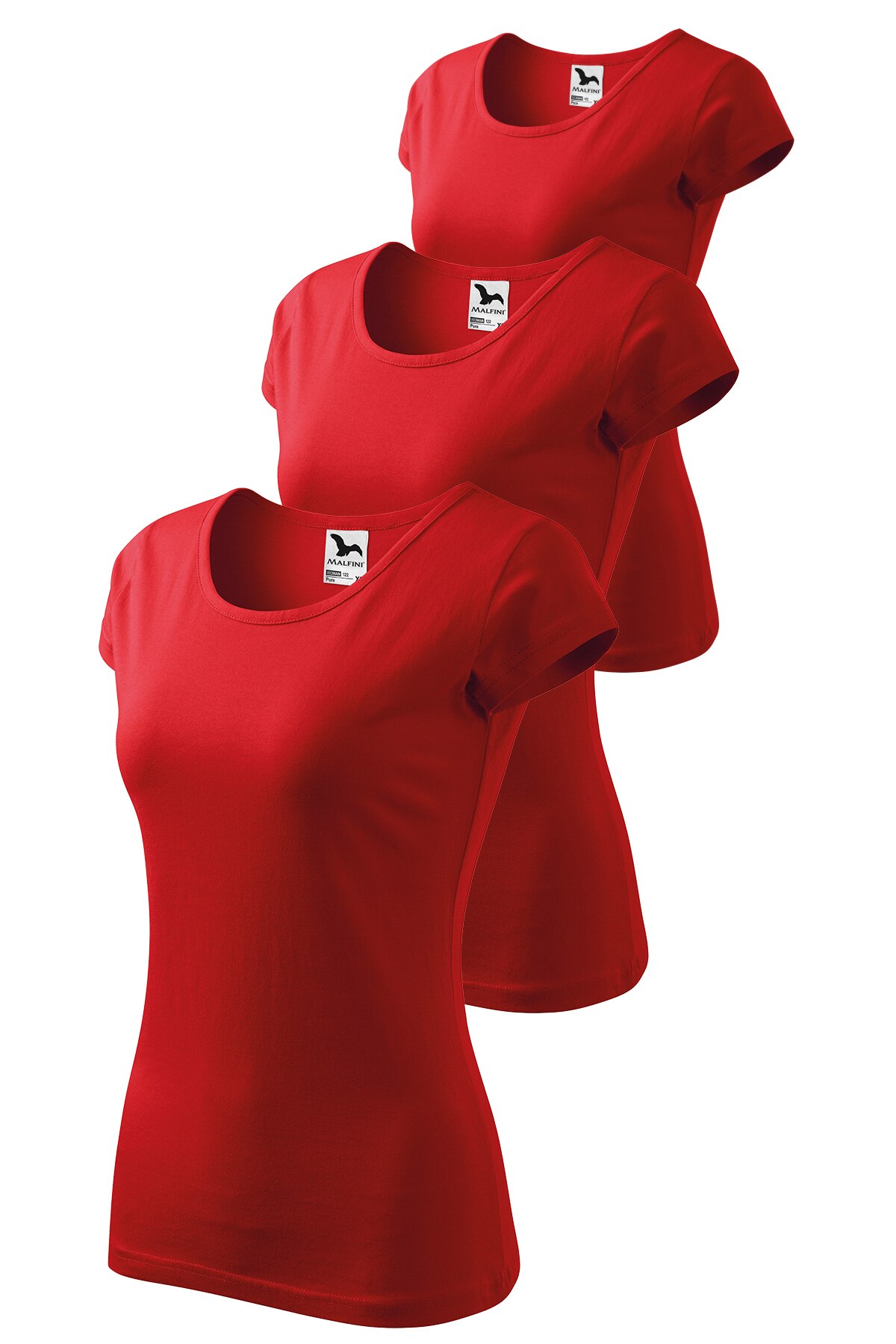 Set 3 tricouri de femei, Malfini, Perfect Women, Rosu, 3XL - eMAG.ro