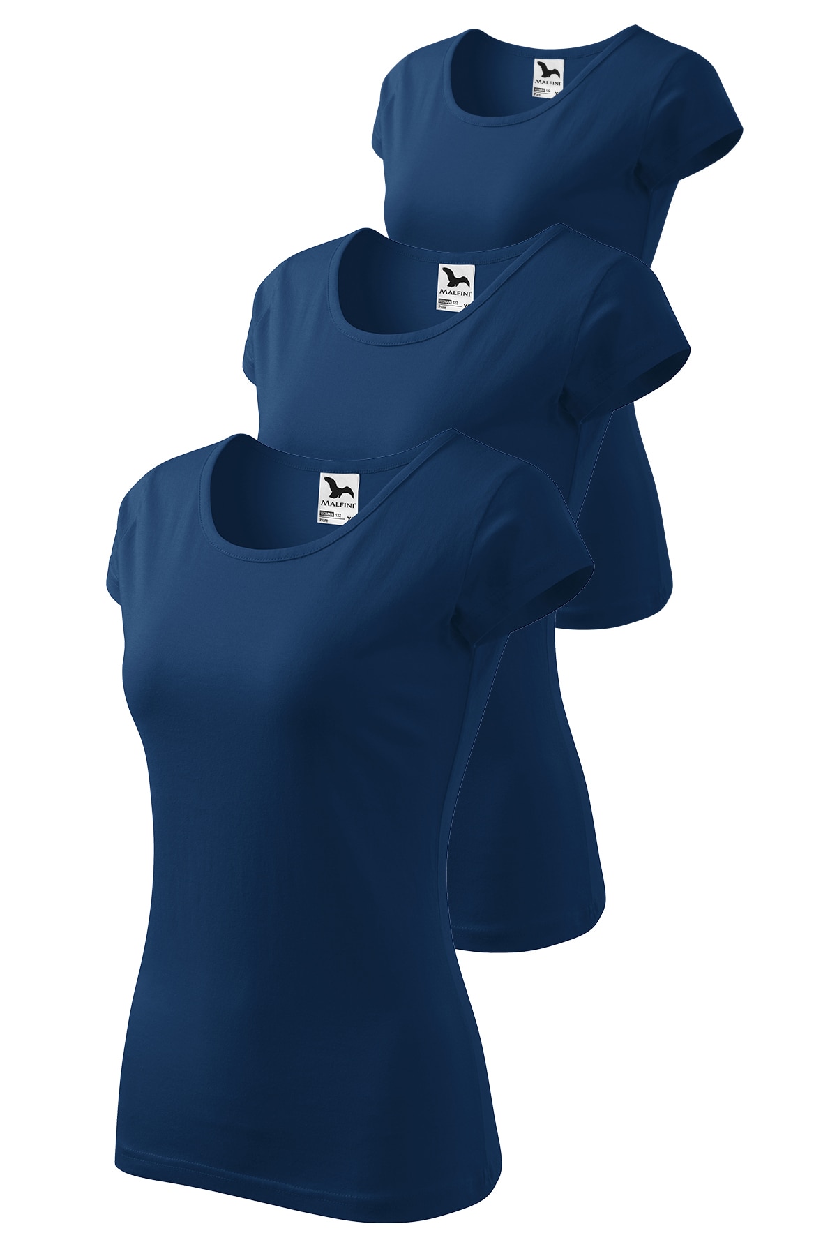 Set 3 tricouri de femei, Malfini, Perfect Women, Midnight Blue, S - eMAG.ro
