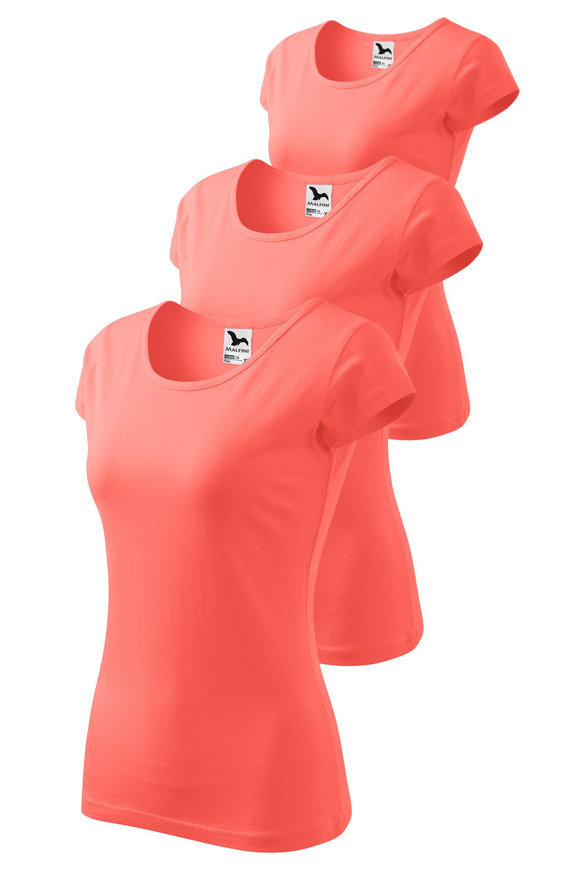 Set 3 tricouri de femei, Malfini, Perfect Women, Coral, 3XL - eMAG.ro