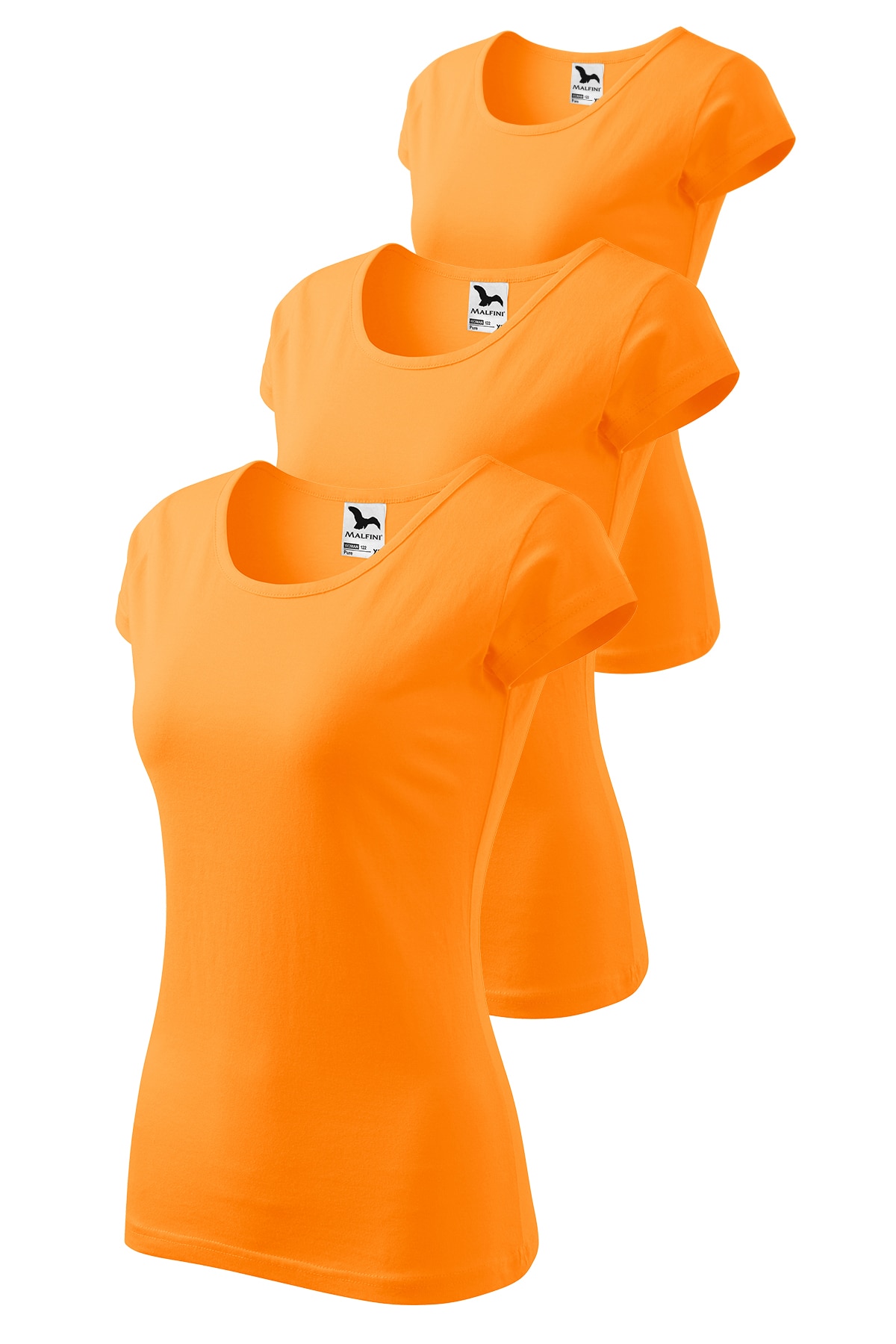 Set 3 tricouri de femei, Malfini, Perfect Women, Tangerine orange, S ...