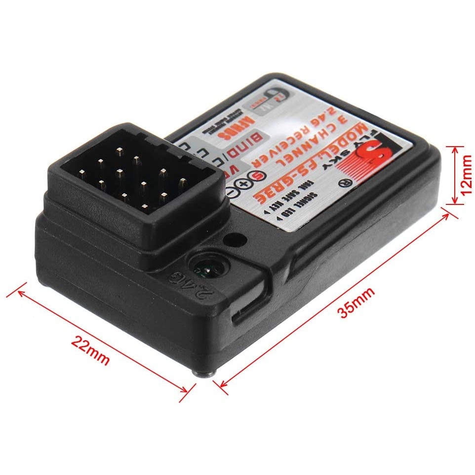 Flysky 2.4G 3CH FS-GR3E vevőkészülék FS GT2, GT2B, GT2F, GT3B, GT3C, T6 ...