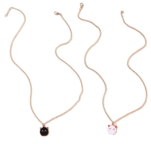 Set 2 lantisoare cu medalioane animalute anime, multicolor, 45 cm ...