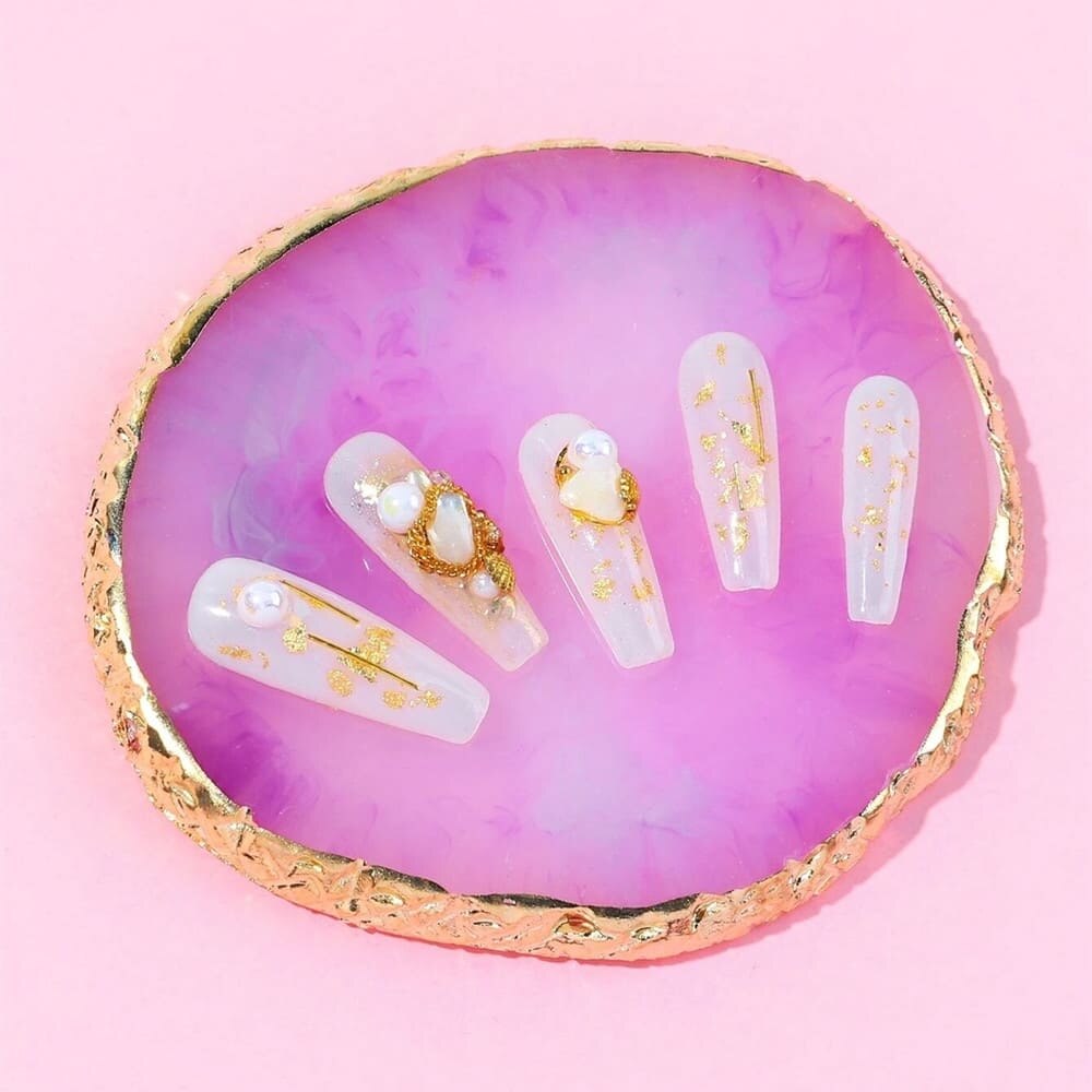 Paleta mixare culori, Ebuy, Marmura, 10 cm, Violet/Auriu - eMAG.ro