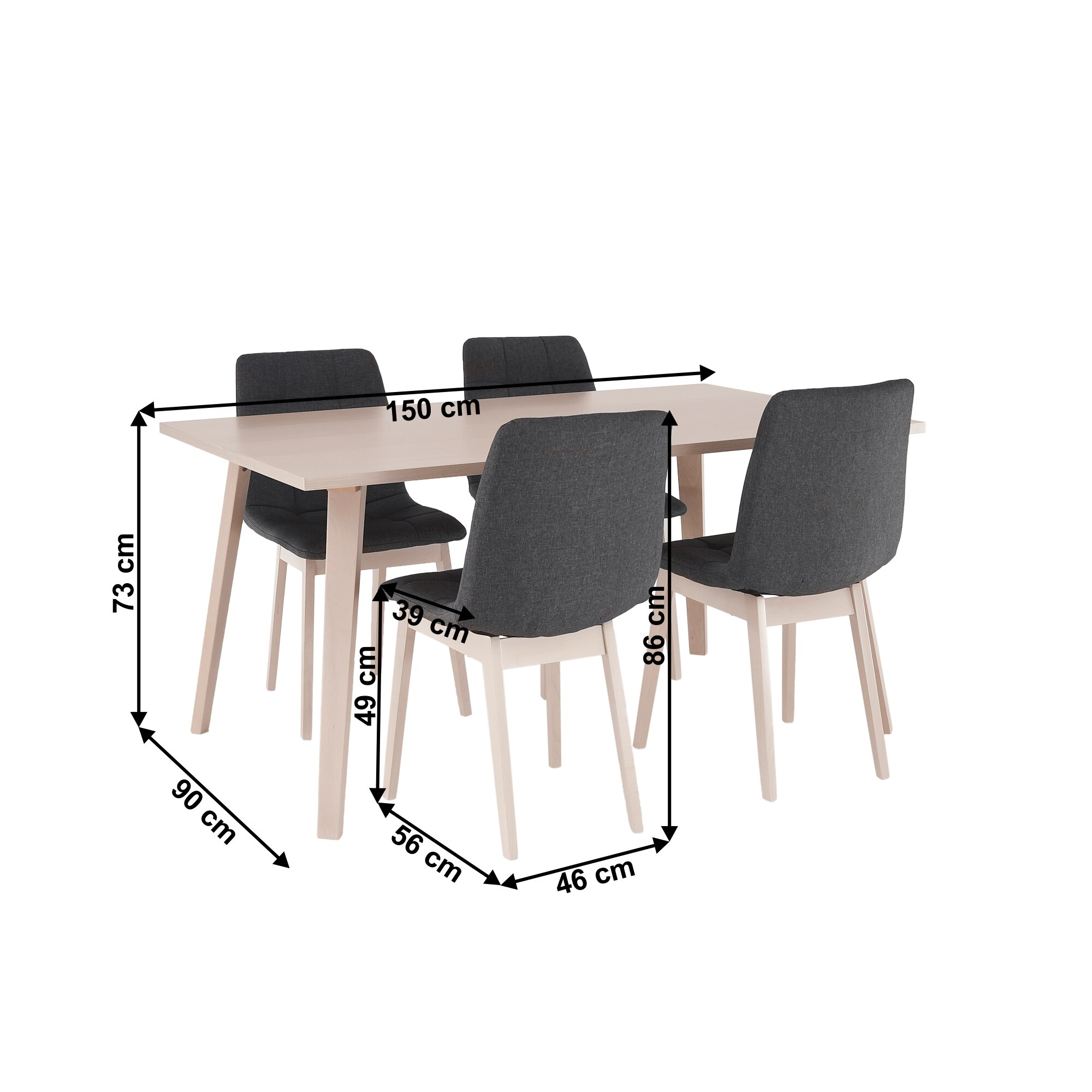 Set de bucatarie DacEnergy©, realizat din MDF si lemn, masa fixa, 4 ...