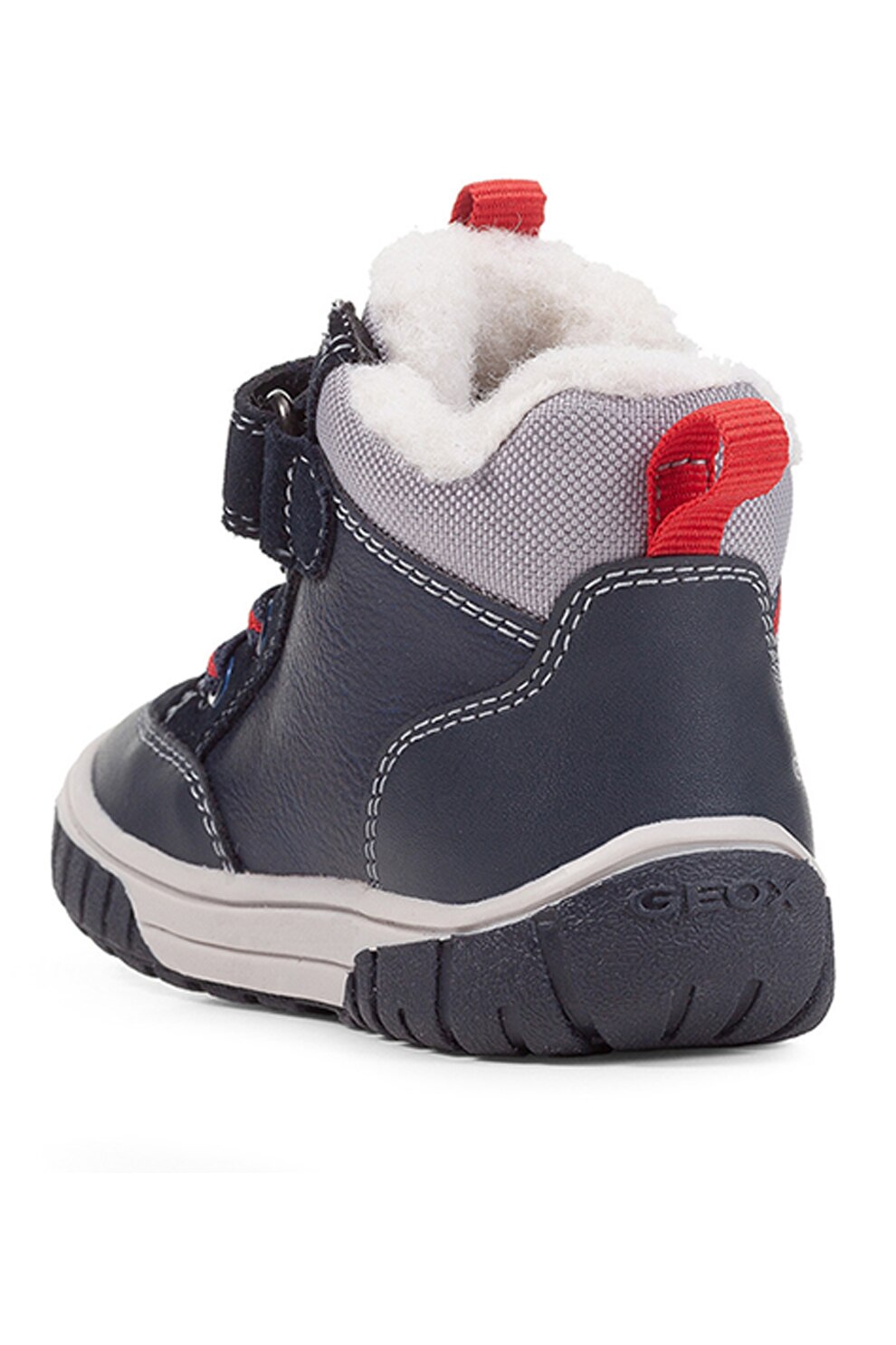 Geox, Ghete impermeabile cu velcro si garnituri de piele si piele ...