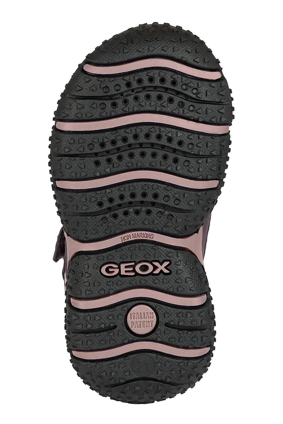 Geox, Ghete impermeabile cu velcro si model floral, Roz, Violet pruna ...
