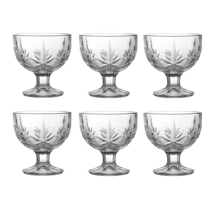 Set 6 cupe inghetata, cu picior, sticla, 300ml - eMAG.ro