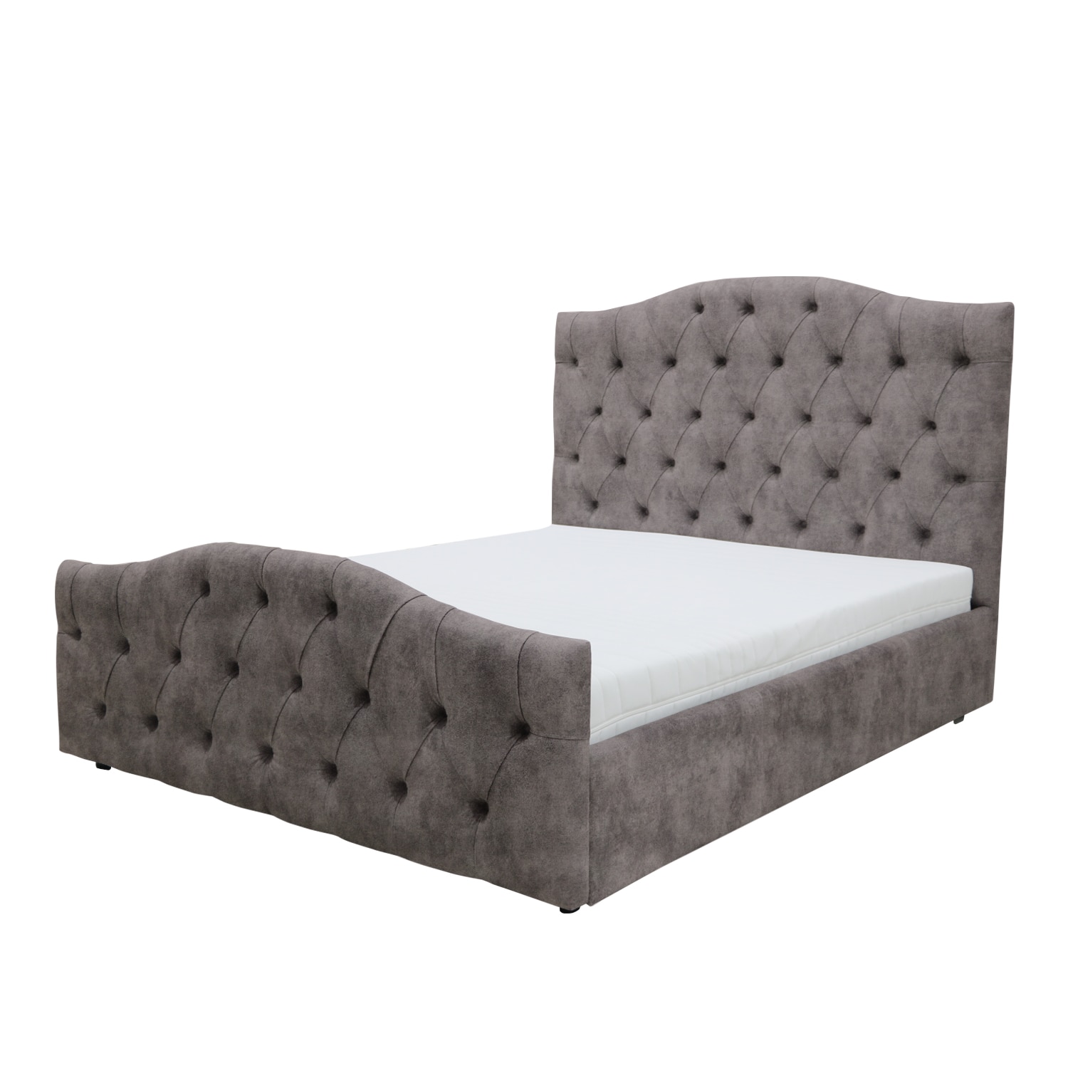 Pat tapitat Cesare, somiera fixa, 200x200 cm, Dolce Dormire, Velur ...