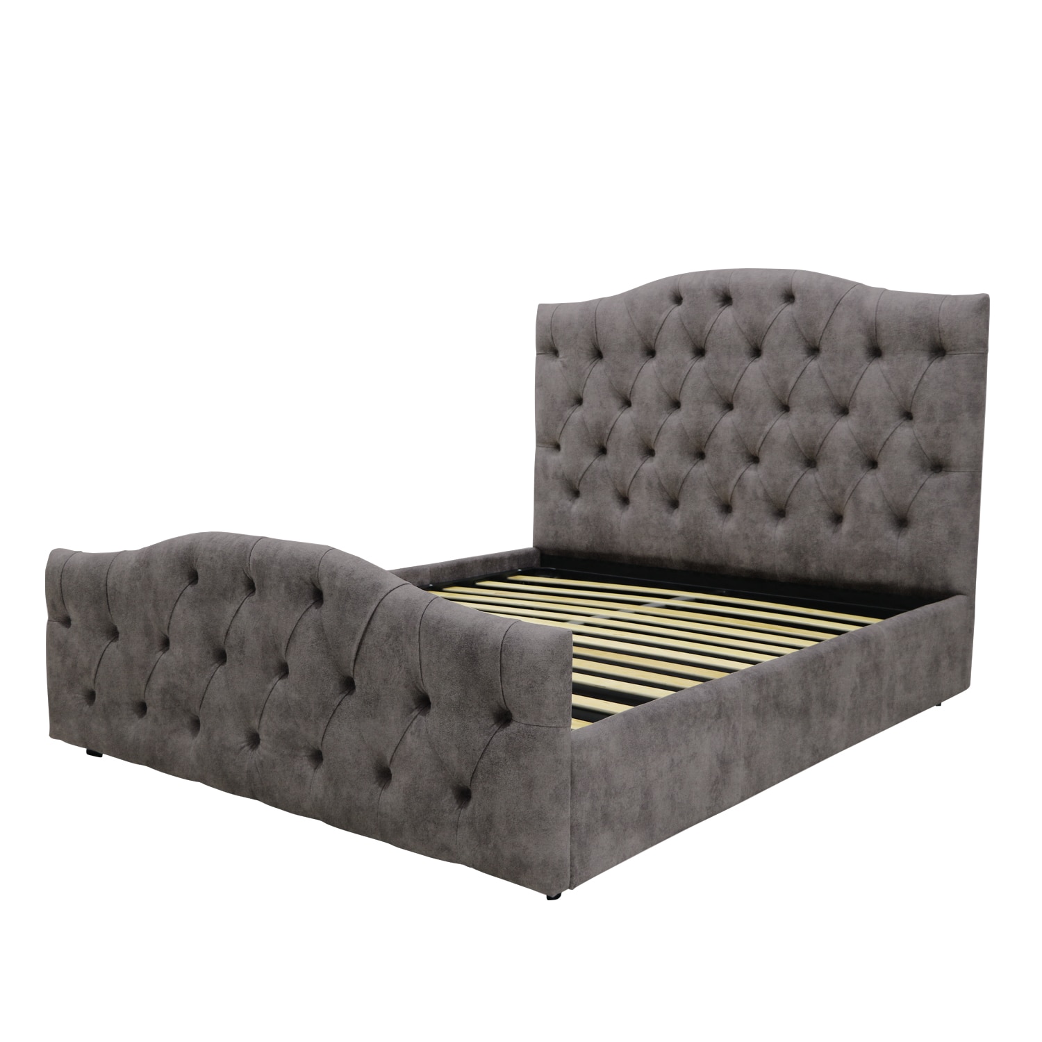 Pat tapitat Cesare, somiera fixa, 90x200 cm, Dolce Dormire, Velur ...