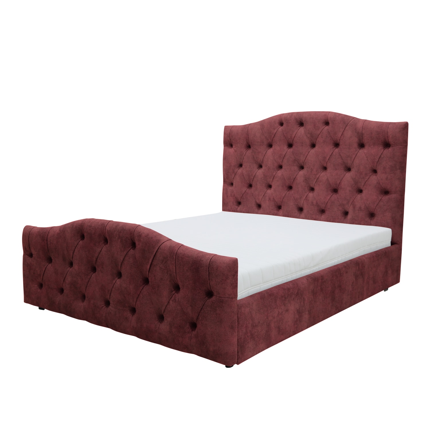 Pat tapitat Cesare, somiera fixa, 160x200 cm, Dolce Dormire, Velur ...