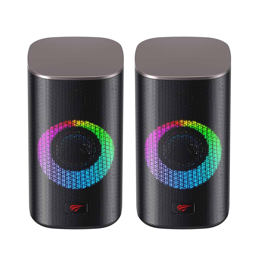 Boxe pentru computer, reda tonuri echilibrate, lumini RGB, usor de ...