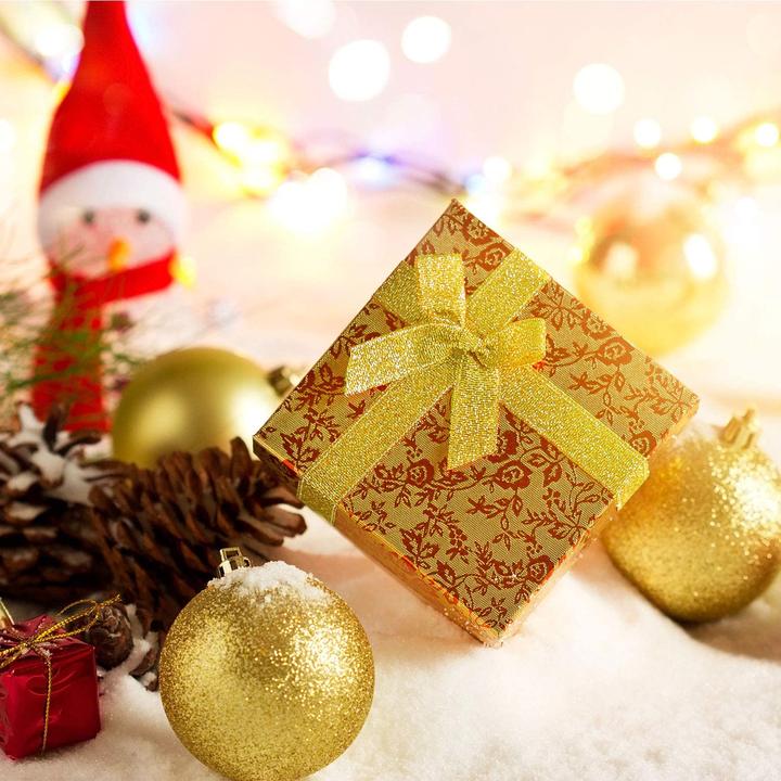 Set 42 funde decorative pentru brad/cadouri, 12x11 cm, Auriu - eMAG.ro