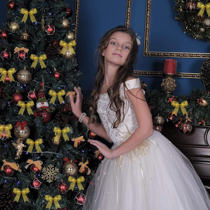 Set 42 funde decorative pentru brad/cadouri, 12x11 cm, Auriu - eMAG.ro