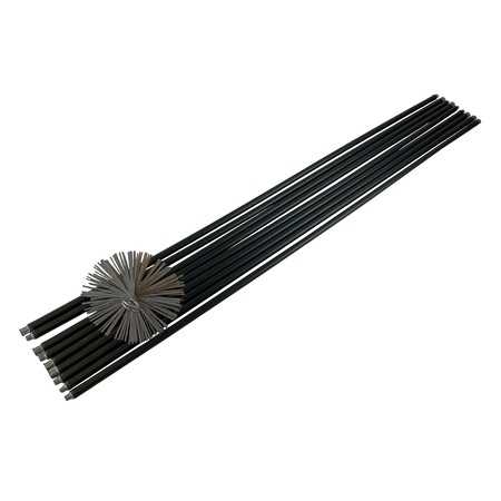 Set de curatat hornuri, cu 9 bastoane 1m si perie otel plat D150 ...