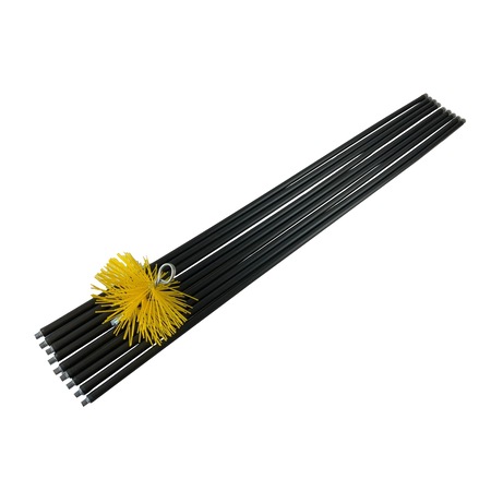 Set de curatat hornuri 12.6m, cu 9 bastoane 1.4m si perie nylon D125 ...