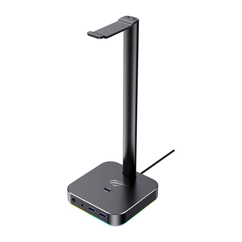 Suport pentru casti, Havit, Metal, RGB, 285 x 100 x 100 mm, Ocru - eMAG.ro