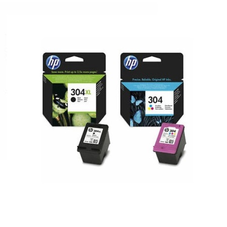 Set 2 cartuse HP 304XL Negru, HP 304 Color - eMAG.ro