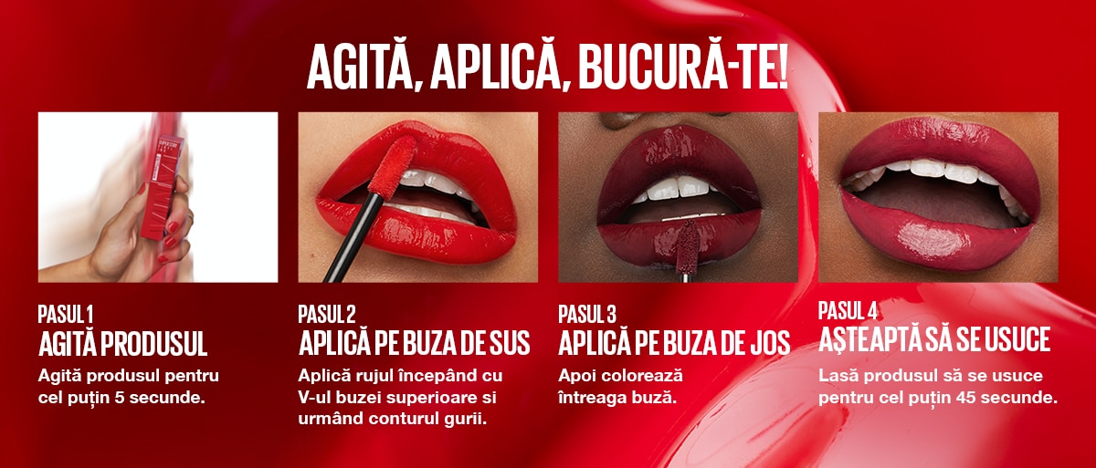 Ruj lichid rezistent cu stralucire de vinil Maybelline New York ...