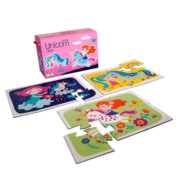 Set puzzle cu multiple piese, Barbo, 18x7x12 cm, 3 ani, Multicolor ...