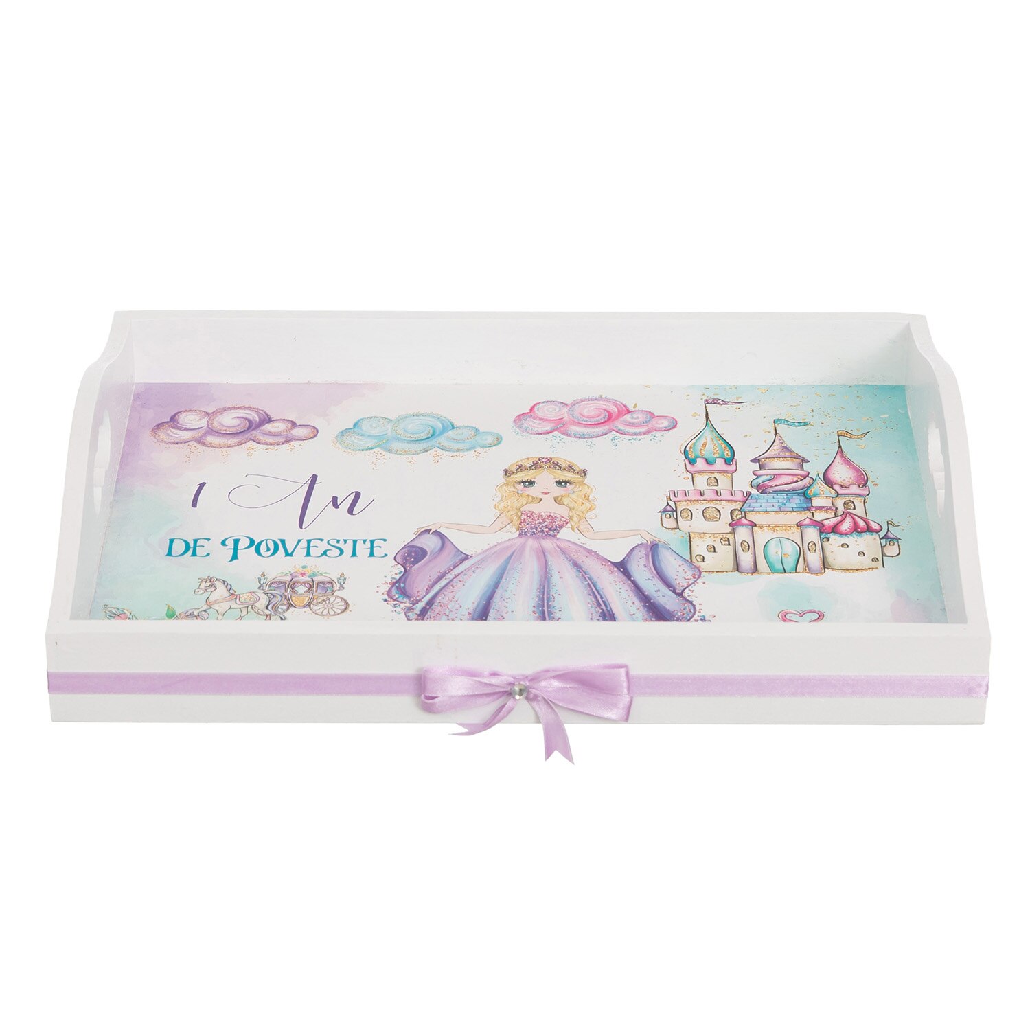 Set Mot, Turta Printesa si castelul, personalizat cu nume si data ...