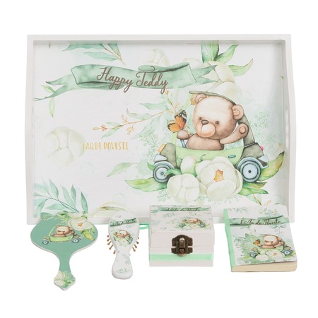 Tavita mot personalizata cu nume si data, Ursuletul Calator, Verde, 7 ...