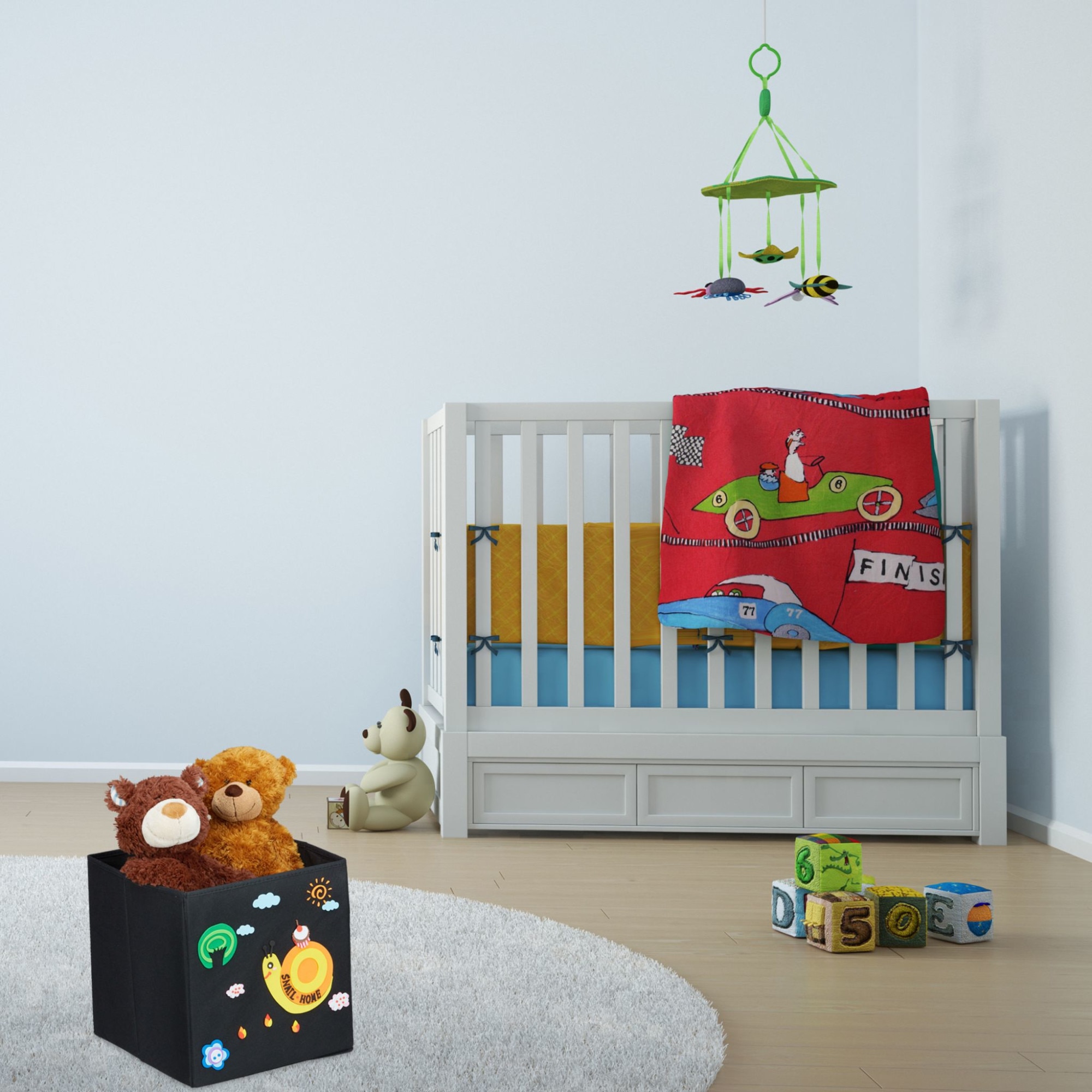 Set 4 cutii depozitare pentru copii, dimensiuni 31 x 31 x 31 cm, model ...