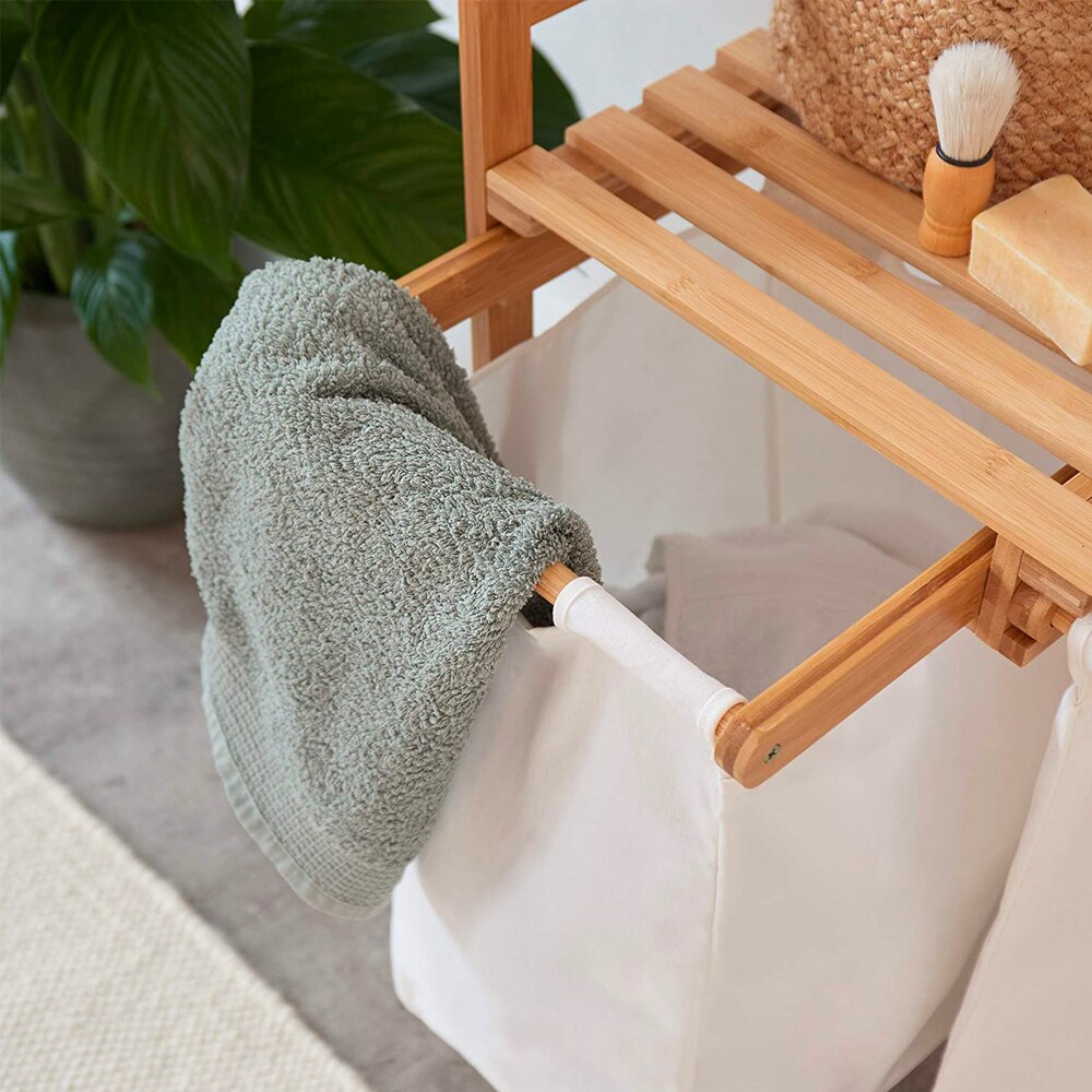 Cos de rufe, Quasar & Co.®, 2 compartimente si raft superior, bambus ...