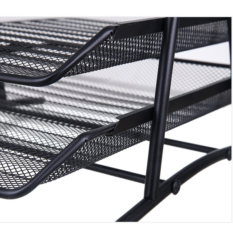 Tava metalica pentru documente, 3 niveluri, negru - eMAG.ro