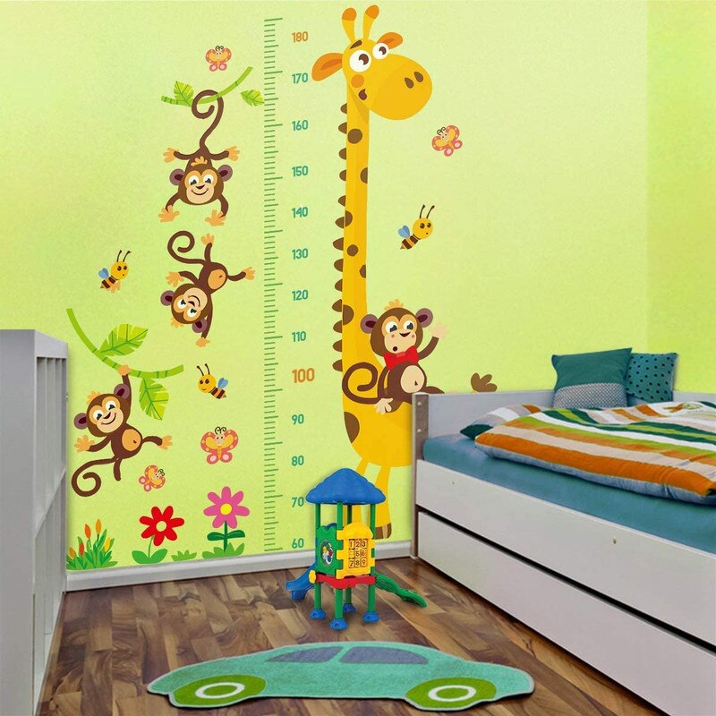 Sticker autocolant pentru masurare inaltime copii, Model jungla, PVC ...