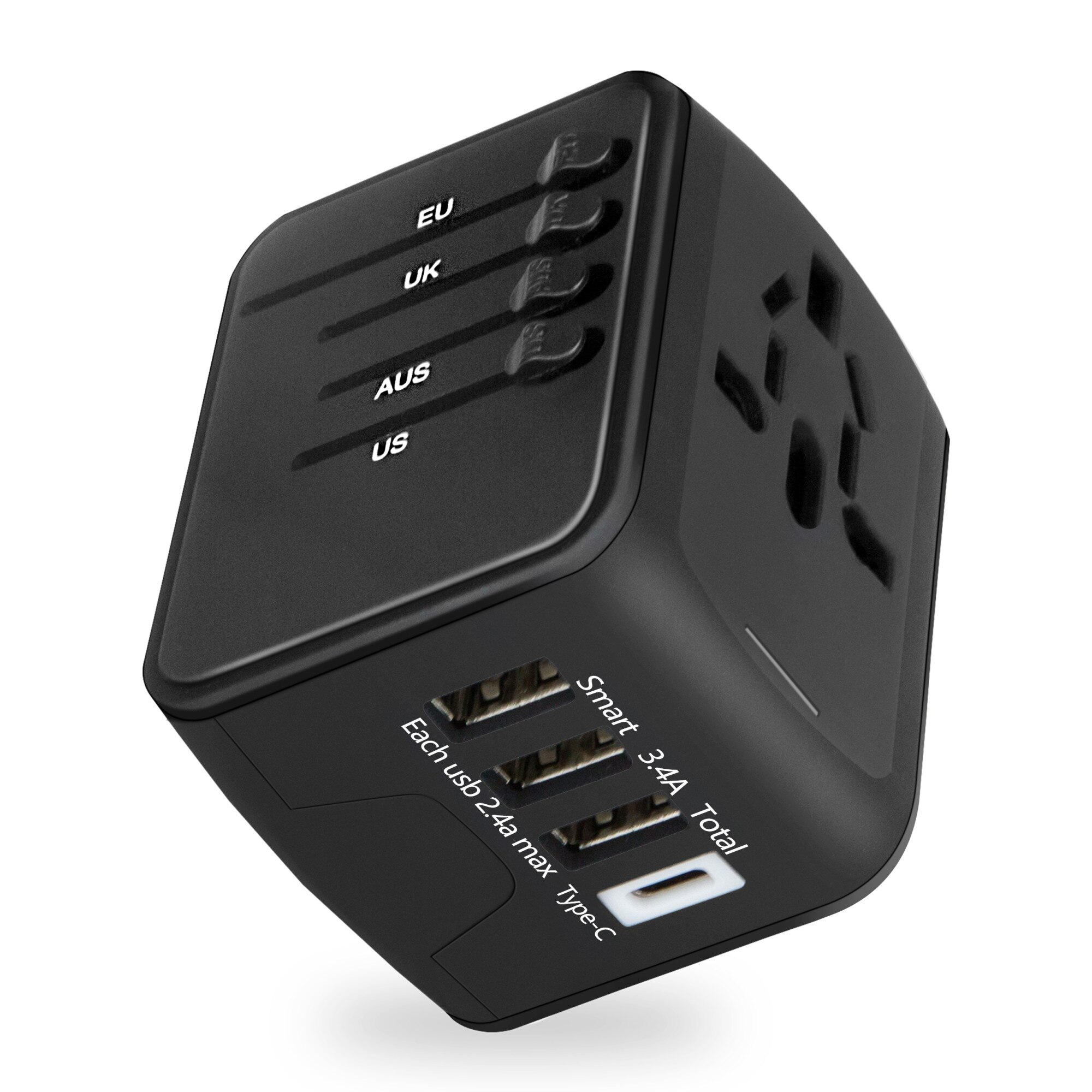 Nierbo Utazó adapter, 3 USB port 1 C típusú és 1 aljzat, Univerzális ...