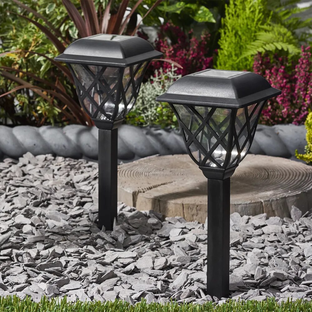 Set 4 Lampi Solare Gradina 1 Sursa Led Incorporata J-11 IP60 1.2V Black ...