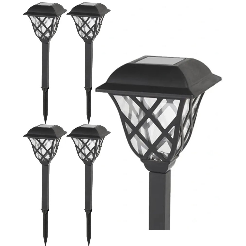 Set 4 Lampi Solare Gradina 1 Sursa Led Incorporata J-11 IP60 1.2V Black ...